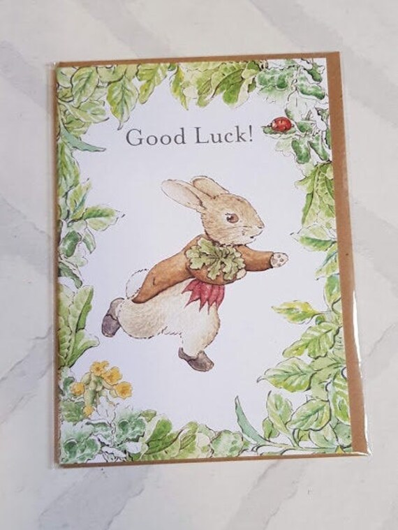 Good Luck Card Peter Rabbit Card Beatrix Potter Card | Etsy