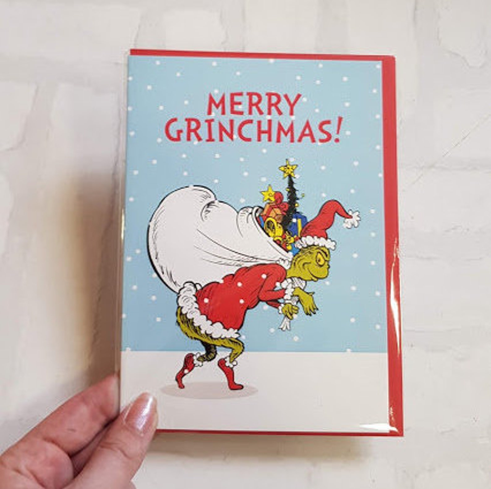 Grinch Christmas Card Christmas Card Merry Grinchmas Bah - Etsy UK