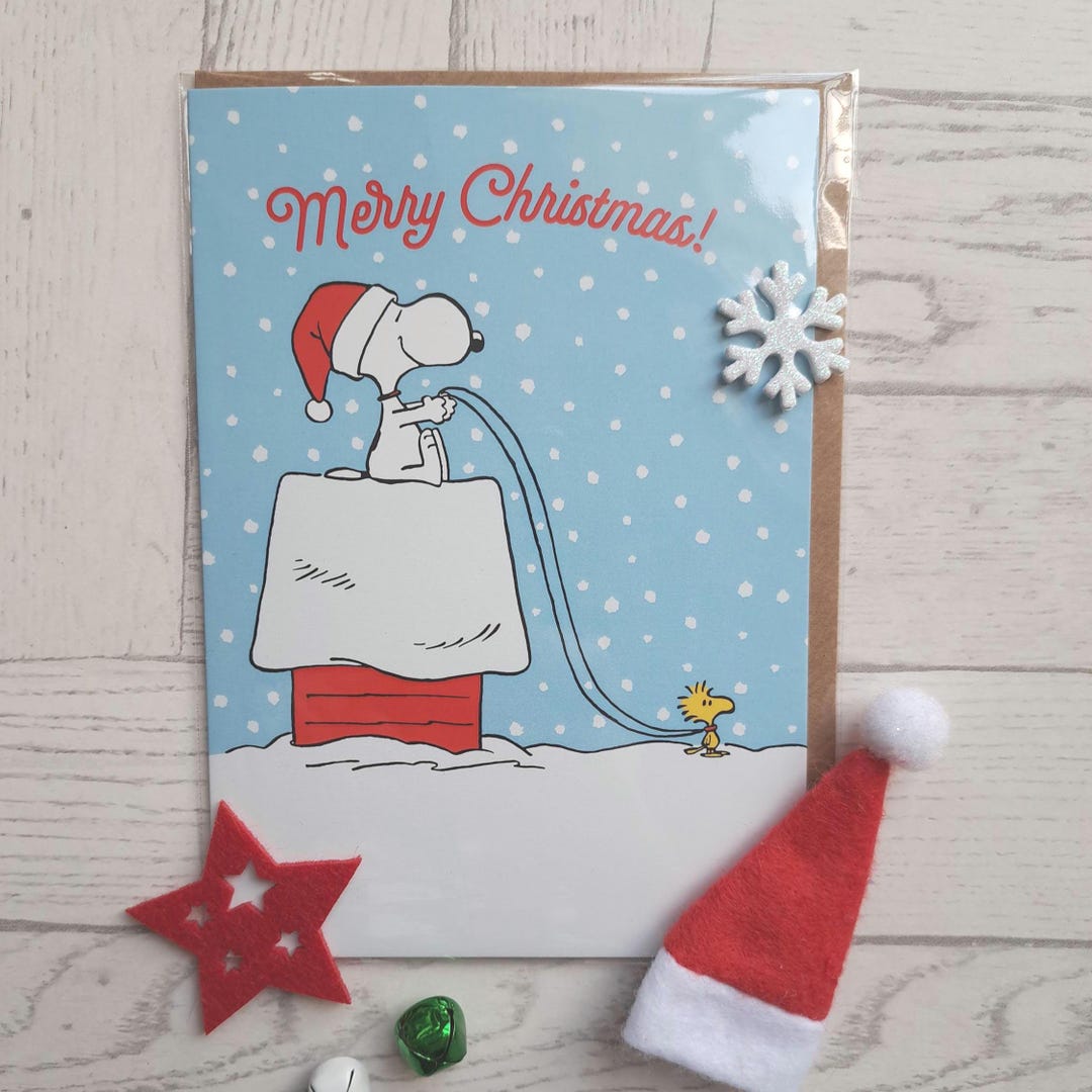 Snoopy Christmas Card Snoopy & Woodstock Snoopy Card Snoopy Christmas ...