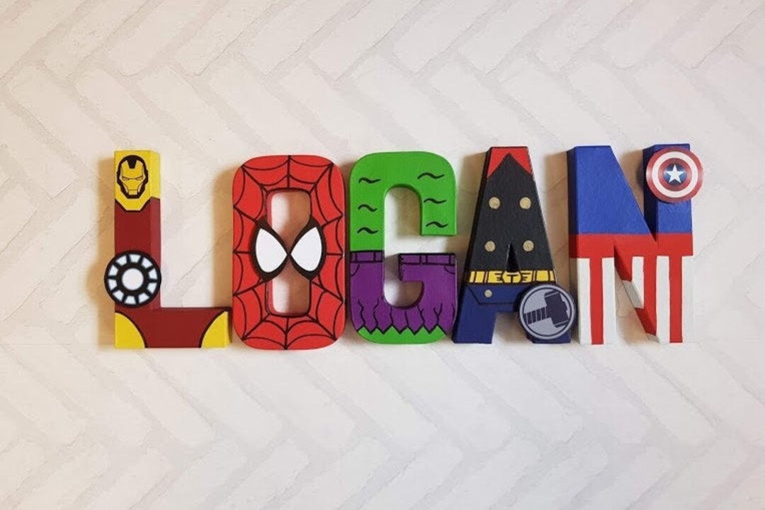 Personalized Hero Letters Hand Painted Papier Mache Super - Etsy UK