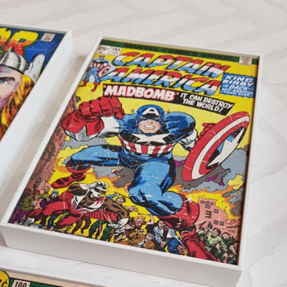 Captain America Frame Superhero Print Super Hero Wall Art | Etsy