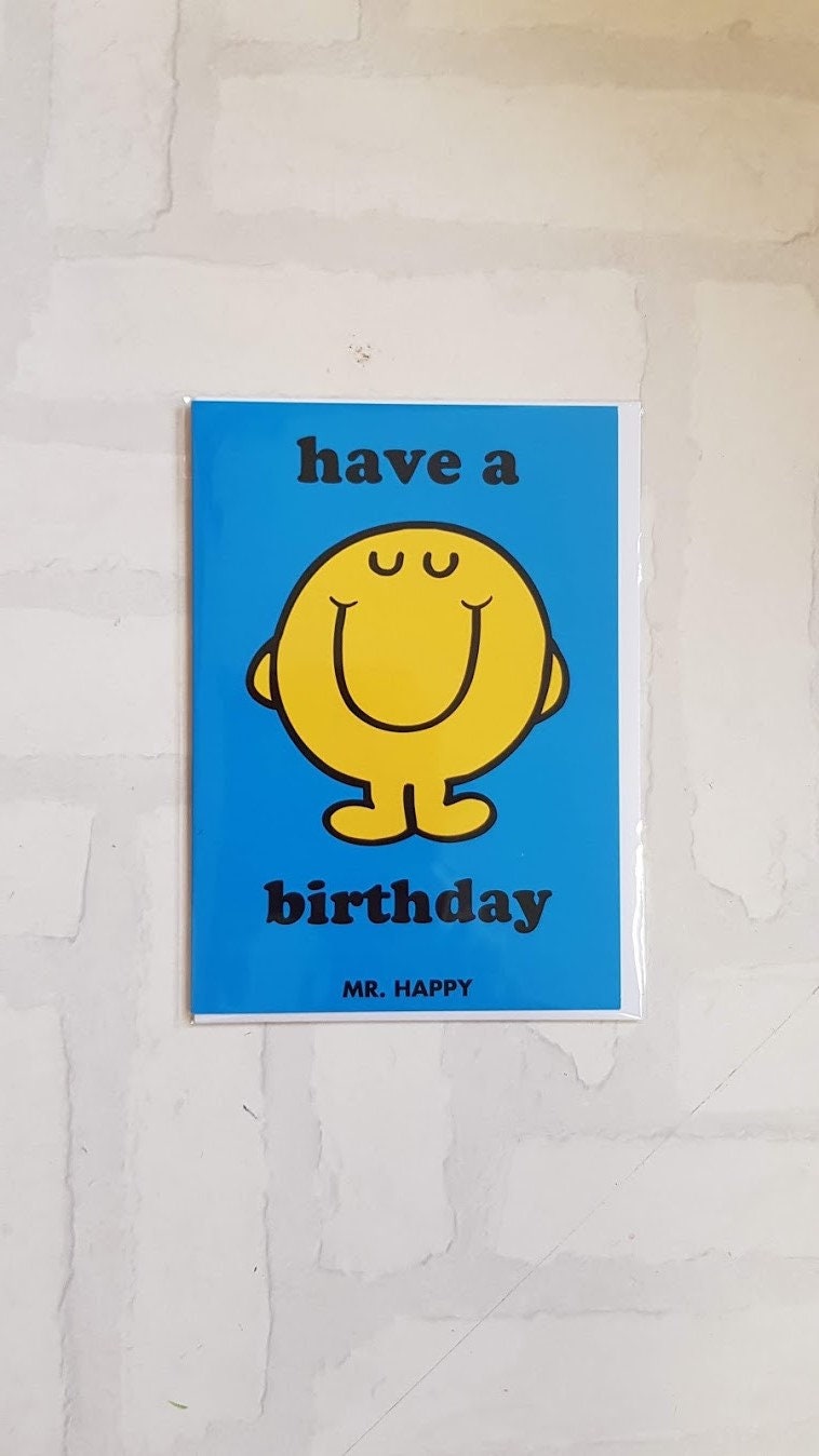 Mr. Men Birthday Card Happy Birthday Card Mr. Men Card | Etsy UK