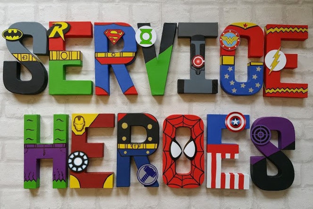 Superhero Letters - Personalised Hand Painted Papier Mache Letters ...