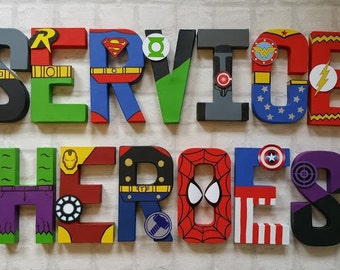Superhero Letters Personalised Hand Painted Papier Mache | Etsy UK