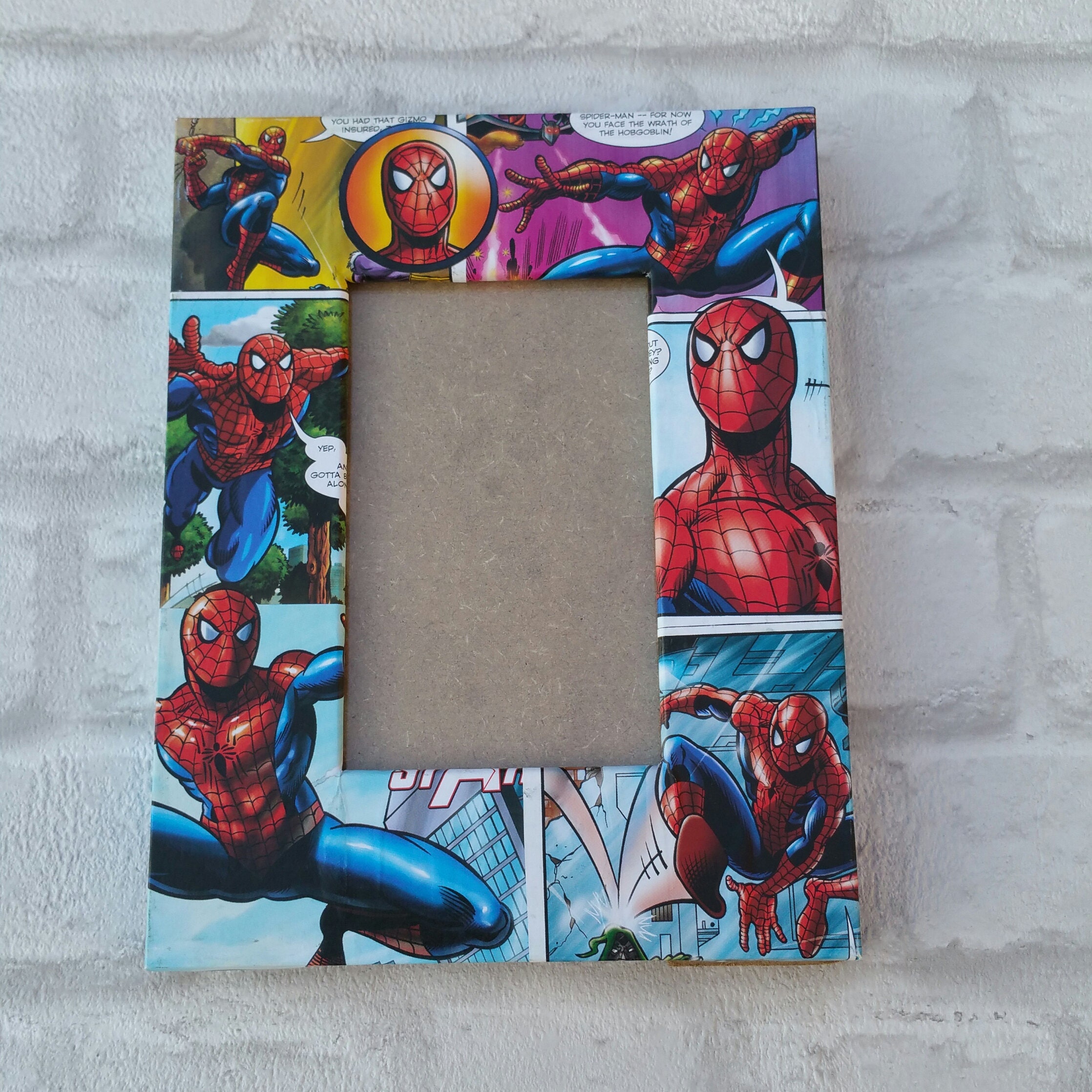 Spiderman Frame Super Hero Comic Book Decoupage Picture | Etsy