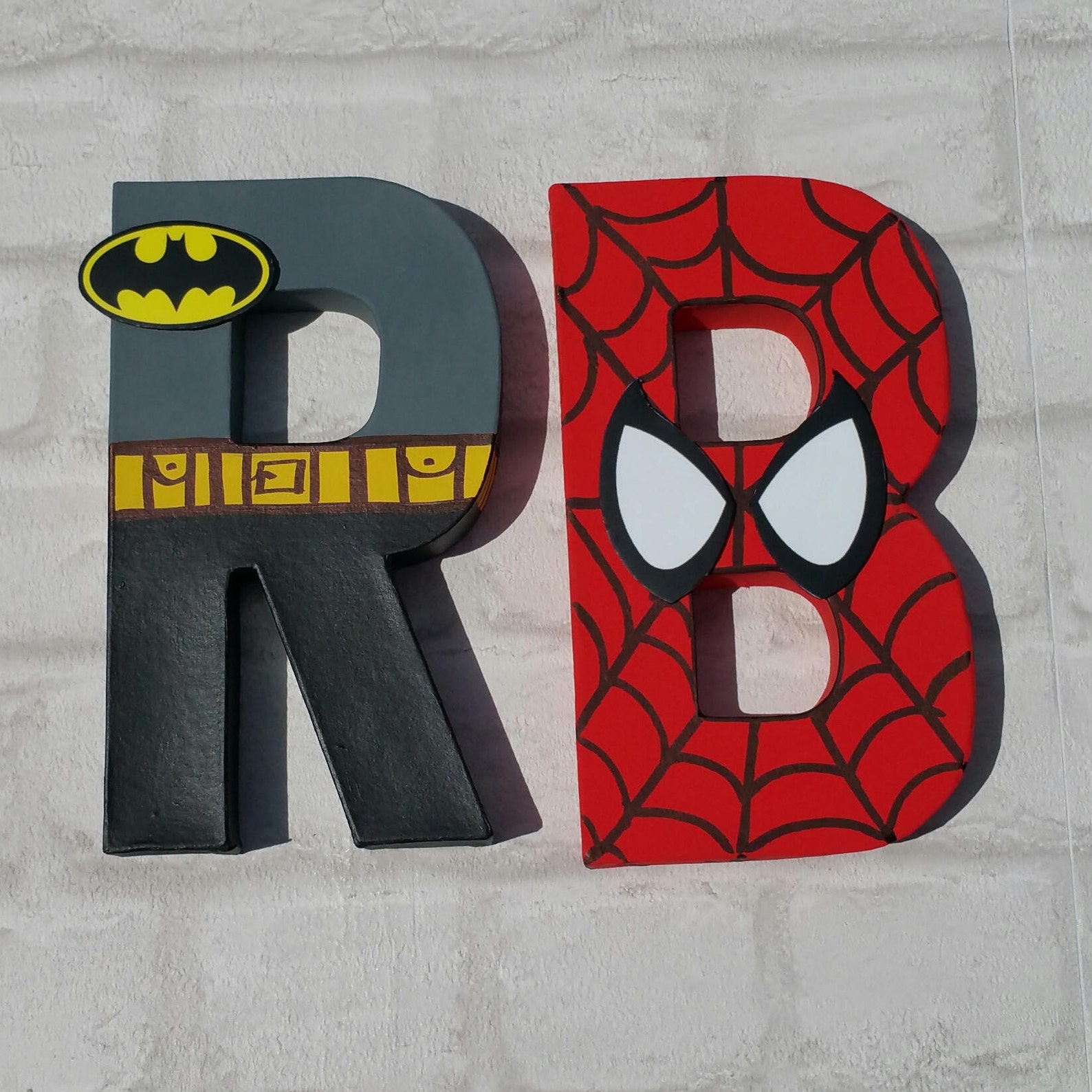 Superhero Letters Personalised Hand Painted Papier Mache - Etsy