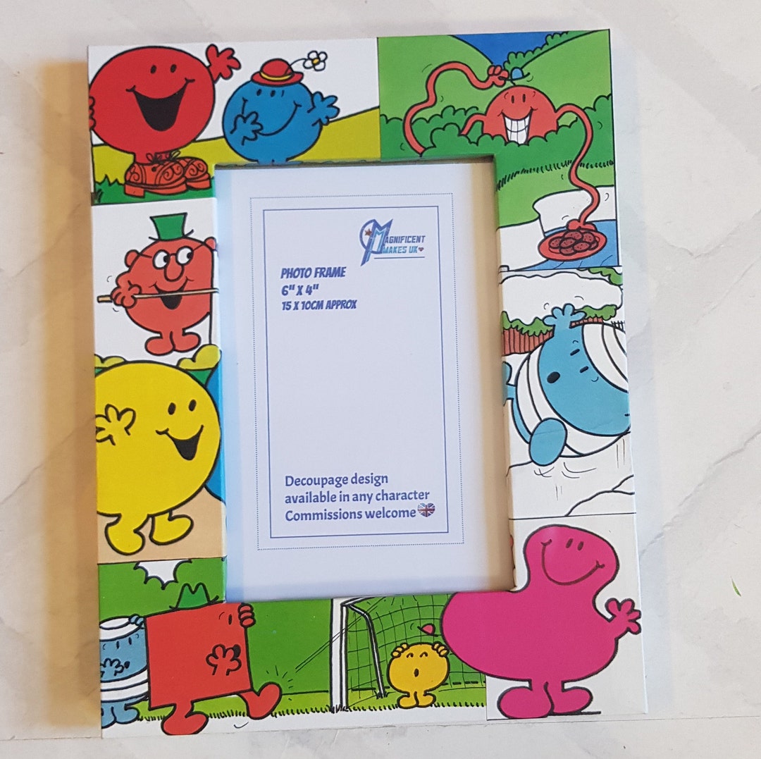 Mr. Men Frame - Mr. Men Photo Frame - Character Frame - Decoupage ...