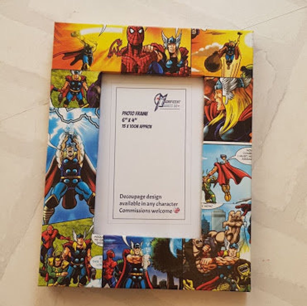 Thor Frame - Super Hero - Comic Book - Decoupage Picture Frame 6"x4" or ...