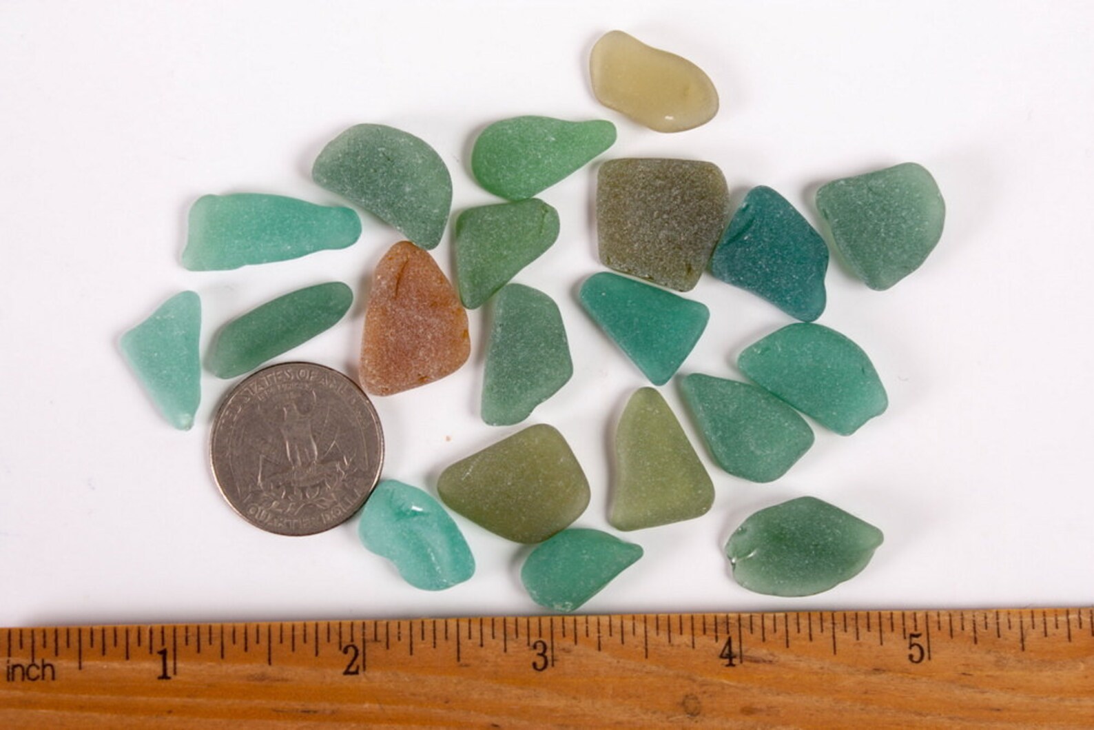Genuine Sea Glass 20 Pieces of Natural Green and Teal Sea - Etsy
