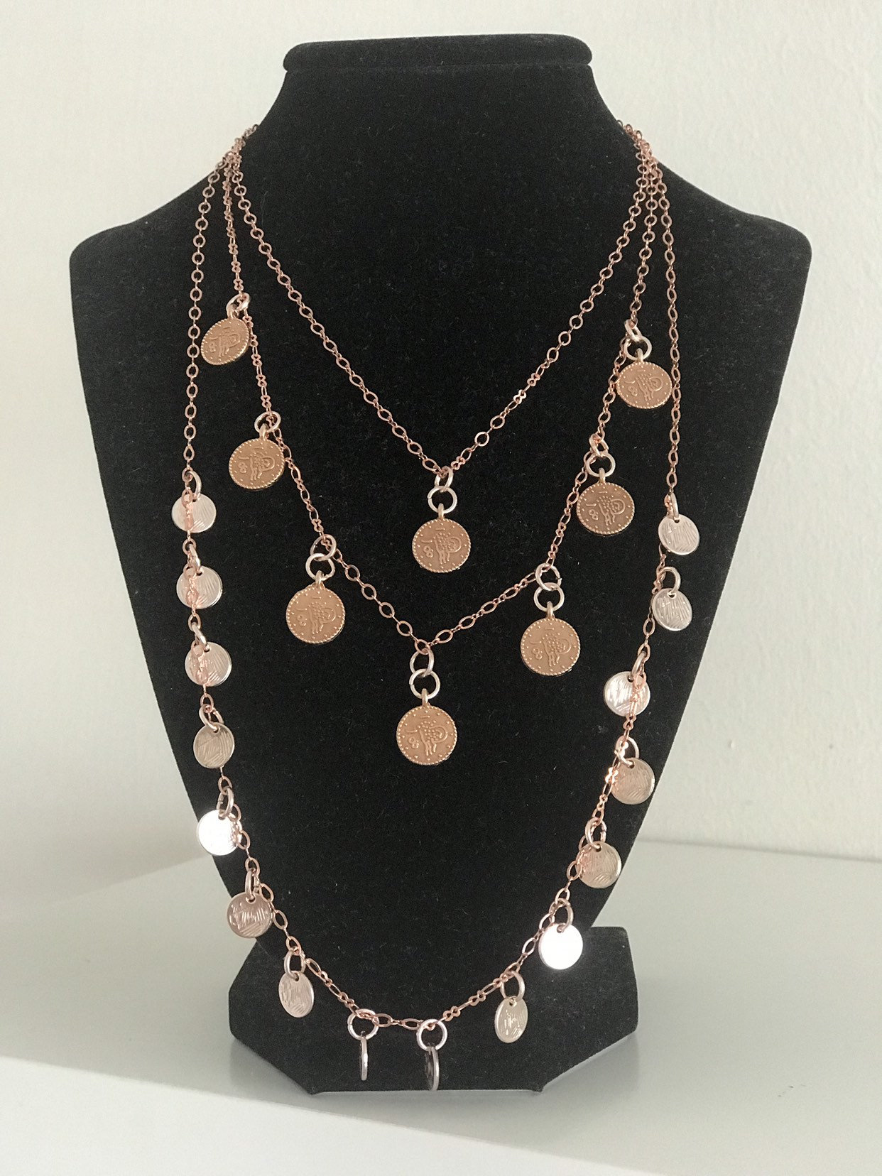 Layering Necklaces Set With Coins/coin Necklace/rose Gold Necklace ...