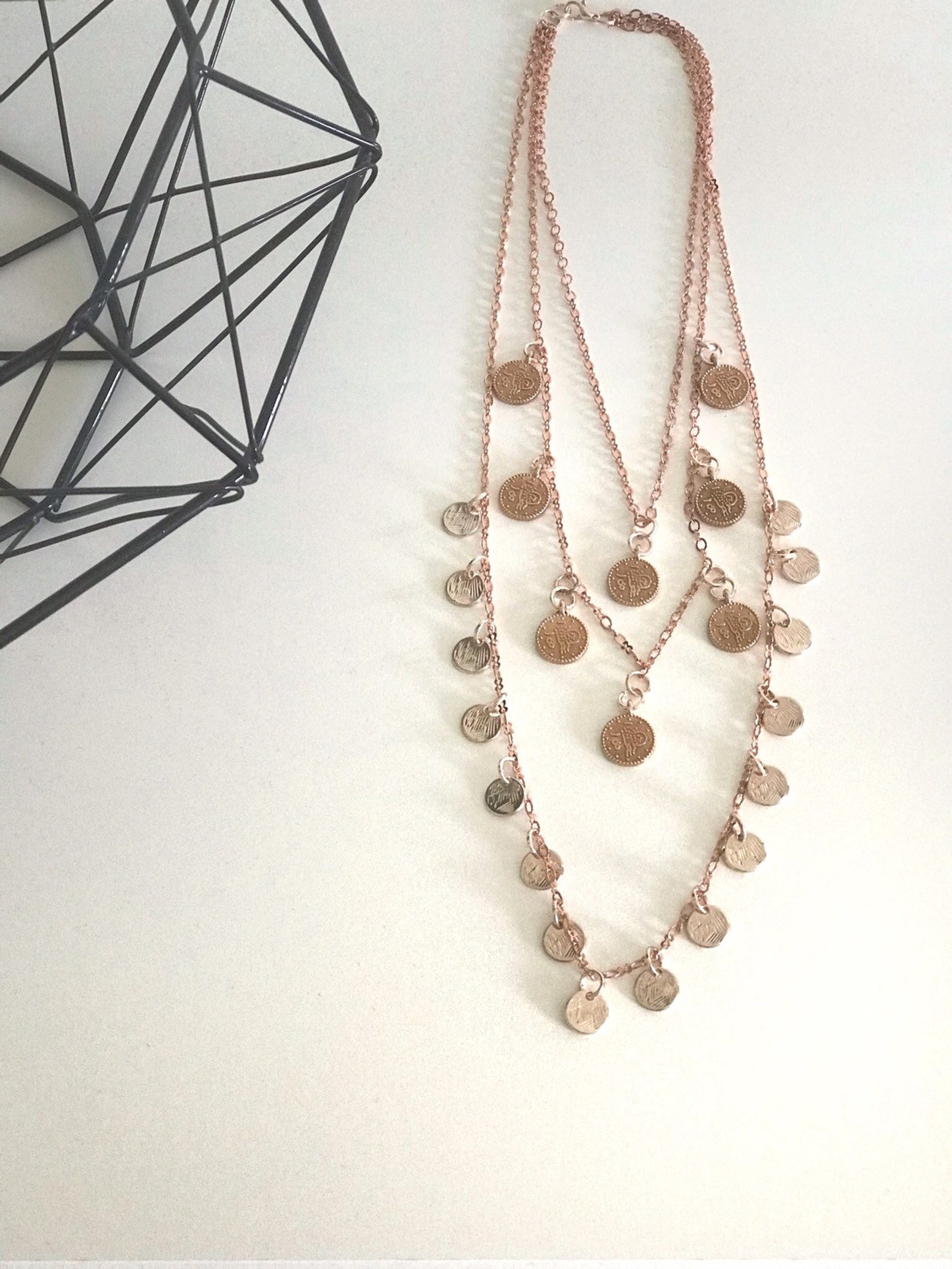 Layering Necklaces Set With Coins/coin Necklace/rose Gold Necklace ...