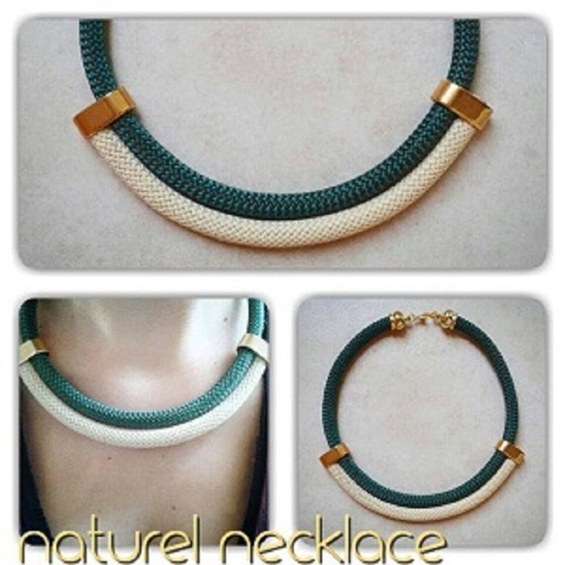 Rope Necklace/white Rope Necklace/black&white Rope - Etsy