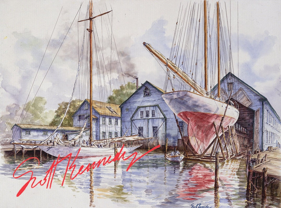 Herreshoff /america's Cup / Watercolor /giclee Print - Etsy