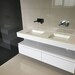 Contemporary Corian Vanity With Hidden Waste- double TROUGH SINK in ...