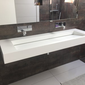 BESPOKE CORIAN Wash Trough With Hidden Waste - Etsy