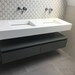 Contemporary Corian Vanity With Hidden Waste- double TROUGH SINK in ...