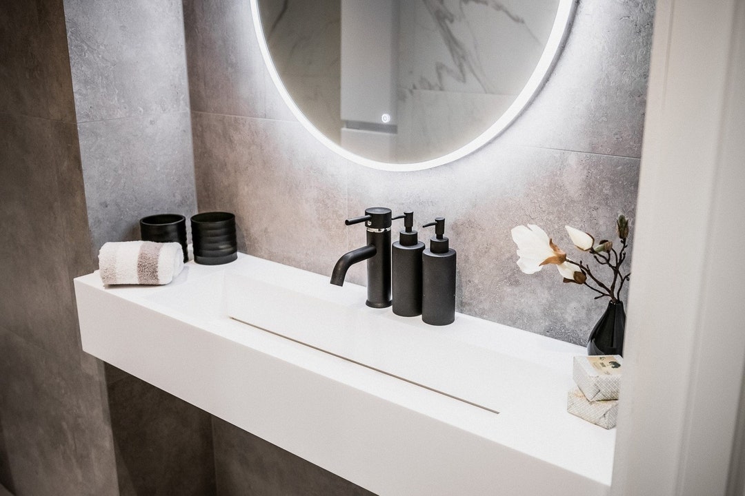 Contemporary Bespoke Corian Vanity Small Single - Etsy