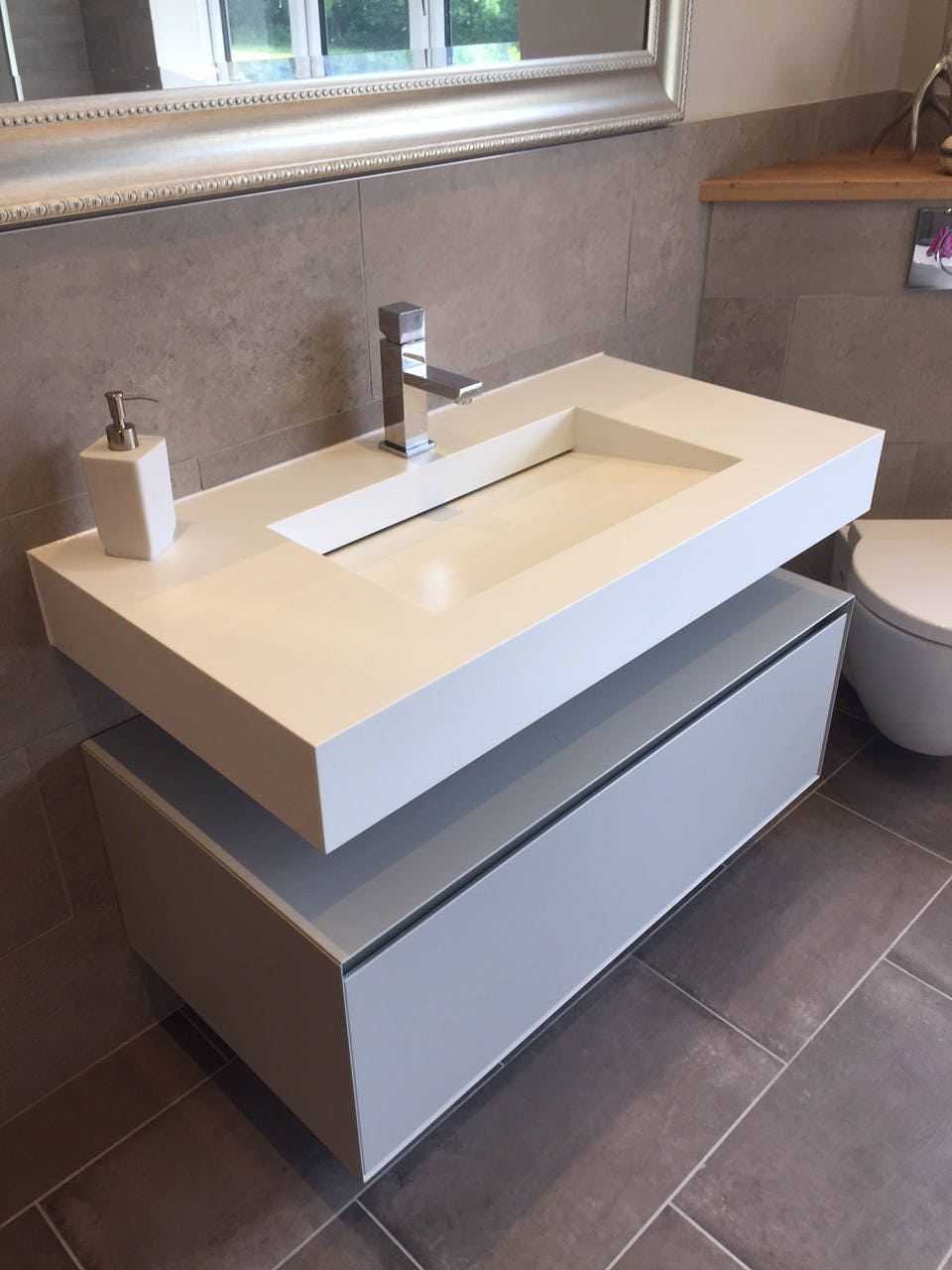 Contemporary Bespoke Corian Vanity Single - Etsy