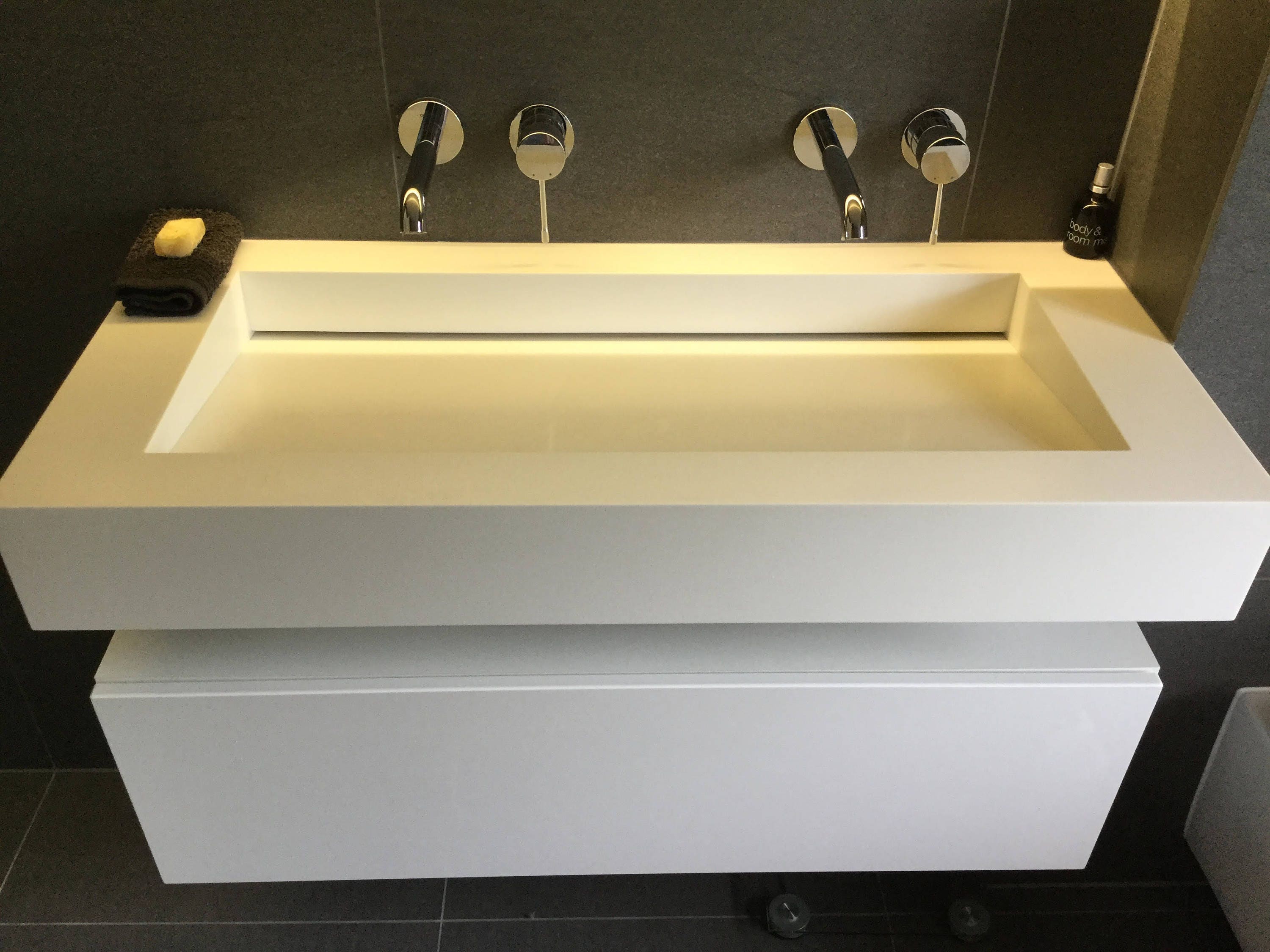Contemporary Bespoke Corian Vanity - Single - Etsy UK