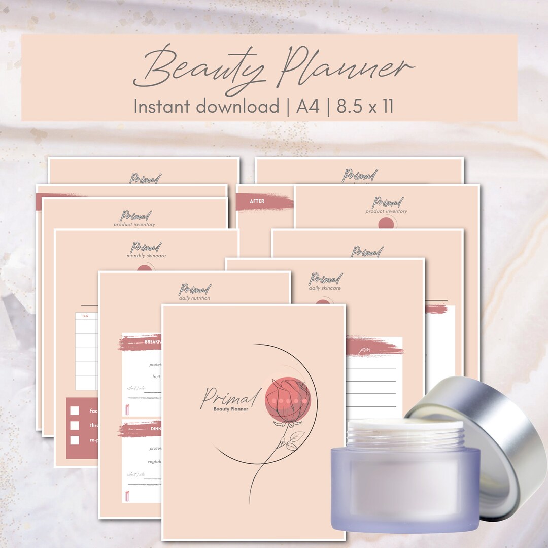 11 Page Primal Skincare Planner. Beauty Tracker. Esthetician Made. Skin ...