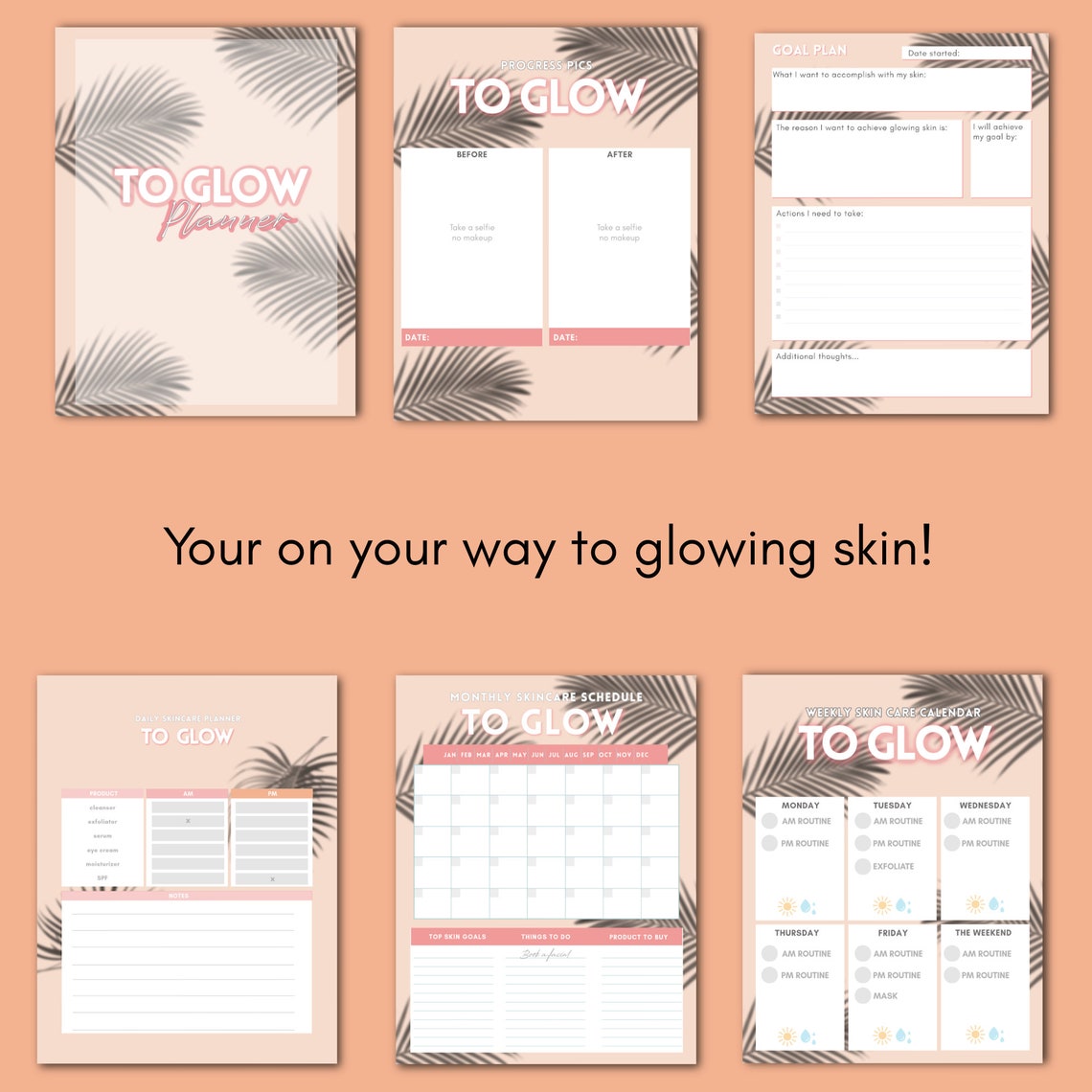 Skincare Planner| Beauty Routine Planner| Printable Skin Care Planner ...