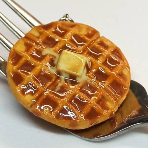 Jumbo Waffle Charm Waffle Necklace Food Necklace Best | Etsy