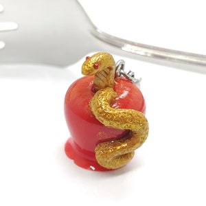 Snake Candied Apple Charm, Made-to-order, Polymer Clay Jewelry, Foodie ...