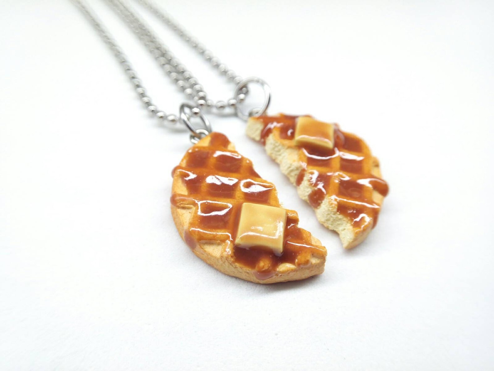 Waffle Necklaces Bff Jewelry Bff Necklaces Waffle Necklace - Etsy