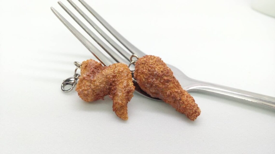 Fried Chicken Charm Chicken Leg Charm Polymer Clay Food - Etsy