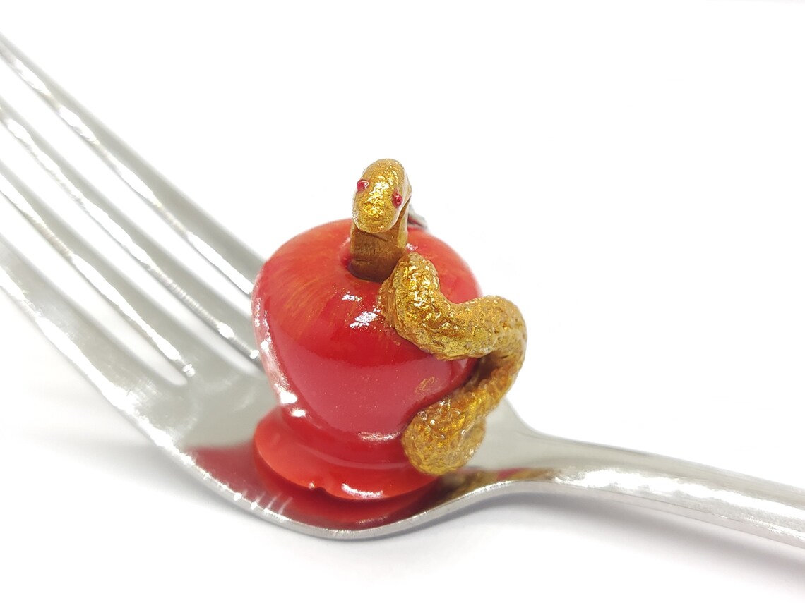 Snake Candied Apple Charm, Made-to-order, Polymer Clay Jewelry, Foodie ...
