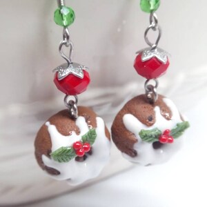 Christmas Budnt Pudding Charm, Budnt Cake Earrings, Miniature Food ...