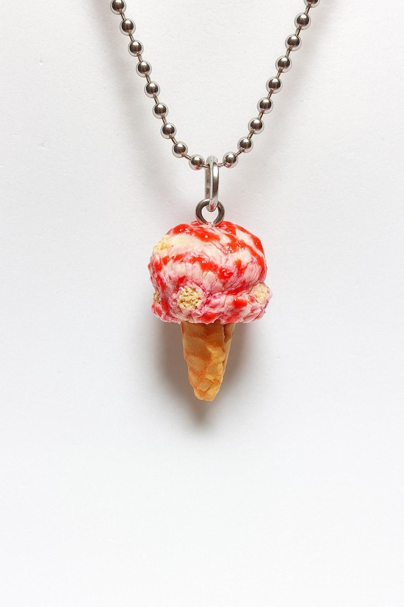 Handmade Ice Cream Cone Charm, Miniature Food Jewelry - Etsy