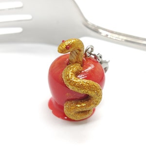 Snake Candied Apple Charm, Made-to-order, Polymer Clay Jewelry, Foodie ...