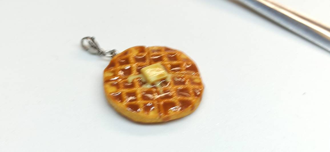 Jumbo Waffle Charm, Waffle Necklace, Food Necklace, Best Friend Jewelry ...