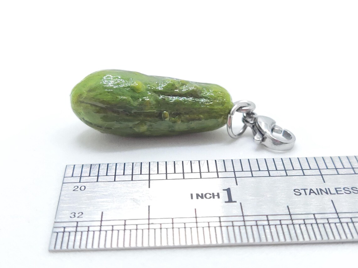 Handmade Polymer Clay Pickle Charm, Miniature Food Jewelry - Etsy
