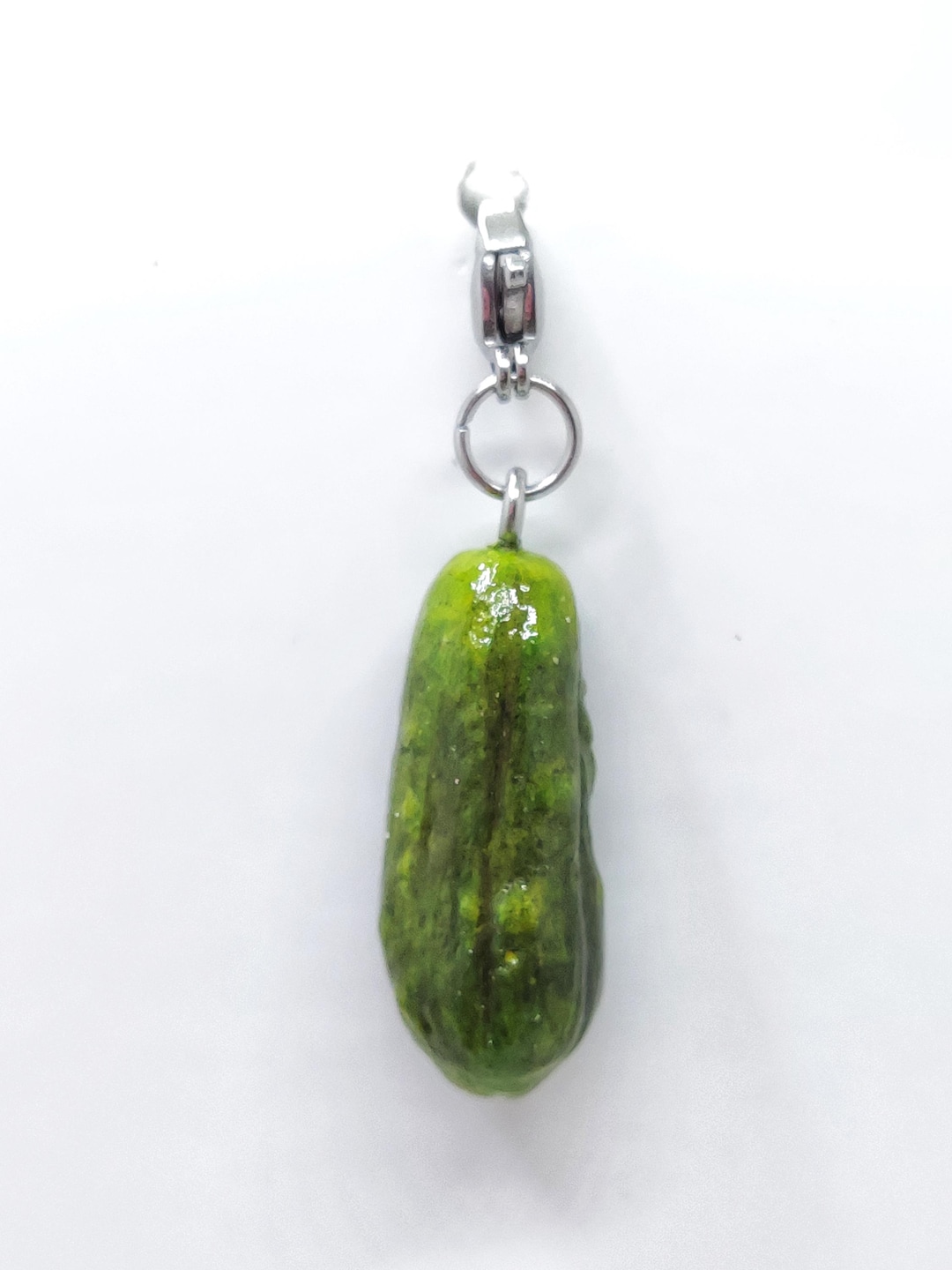 Classic Pickle Charm, Polymer Clay Food Jewelry Gift, Handmade ...