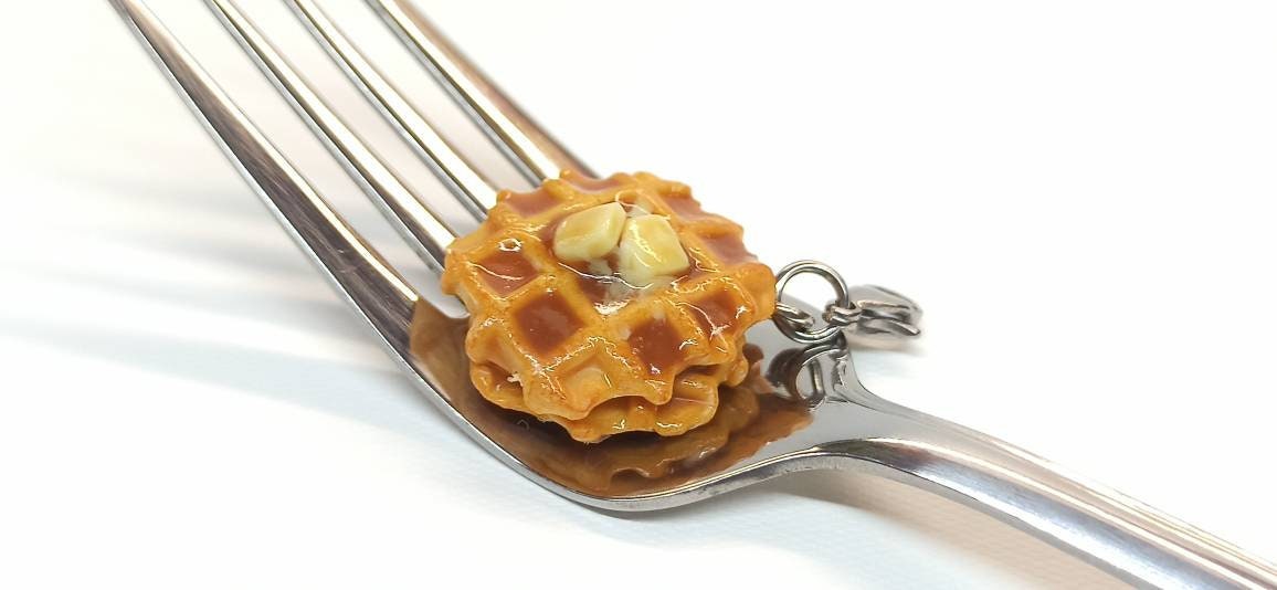 Waffle Charm Pancake Jewelry Miniature Food Jewelry Polymer | Etsy