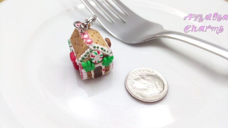 Gingerbread House Charm Gingerbread Peppermint Christmas | Etsy