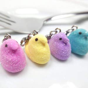 Easter Peeps Charms, Easter Jewelry, Miniature Peeps, Easter Peeps ...