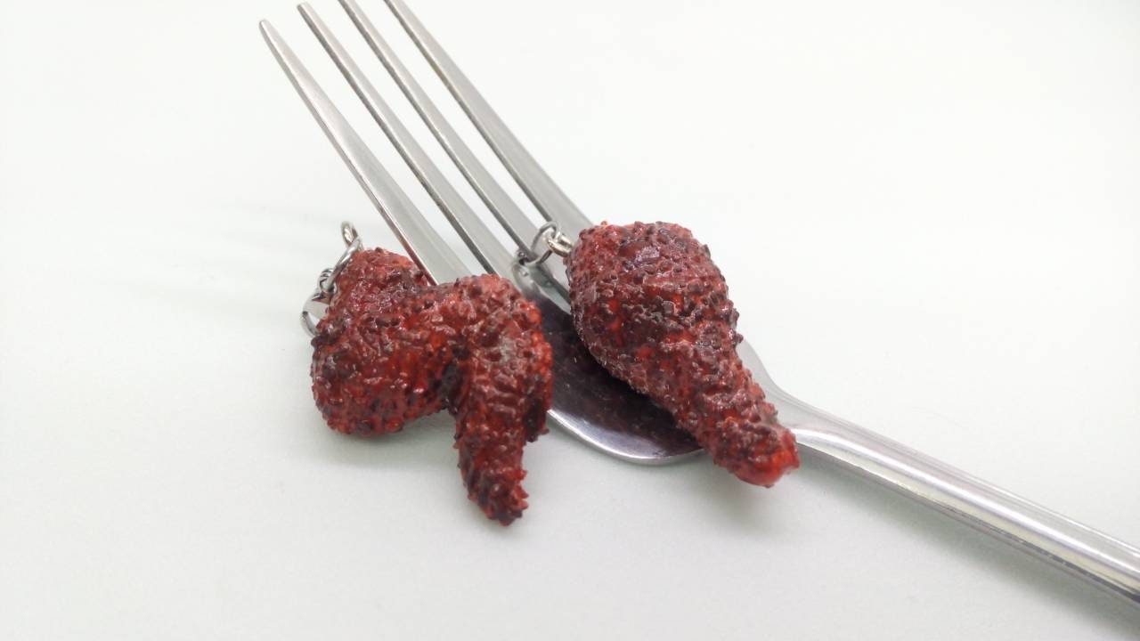 Buffalo Wing Charm Chicken Leg Charm Polymer Clay Food | Etsy