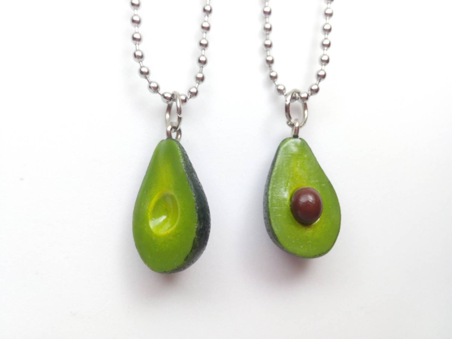 Avocado Necklaces Set Avocado Charms Food Necklace Food - Etsy