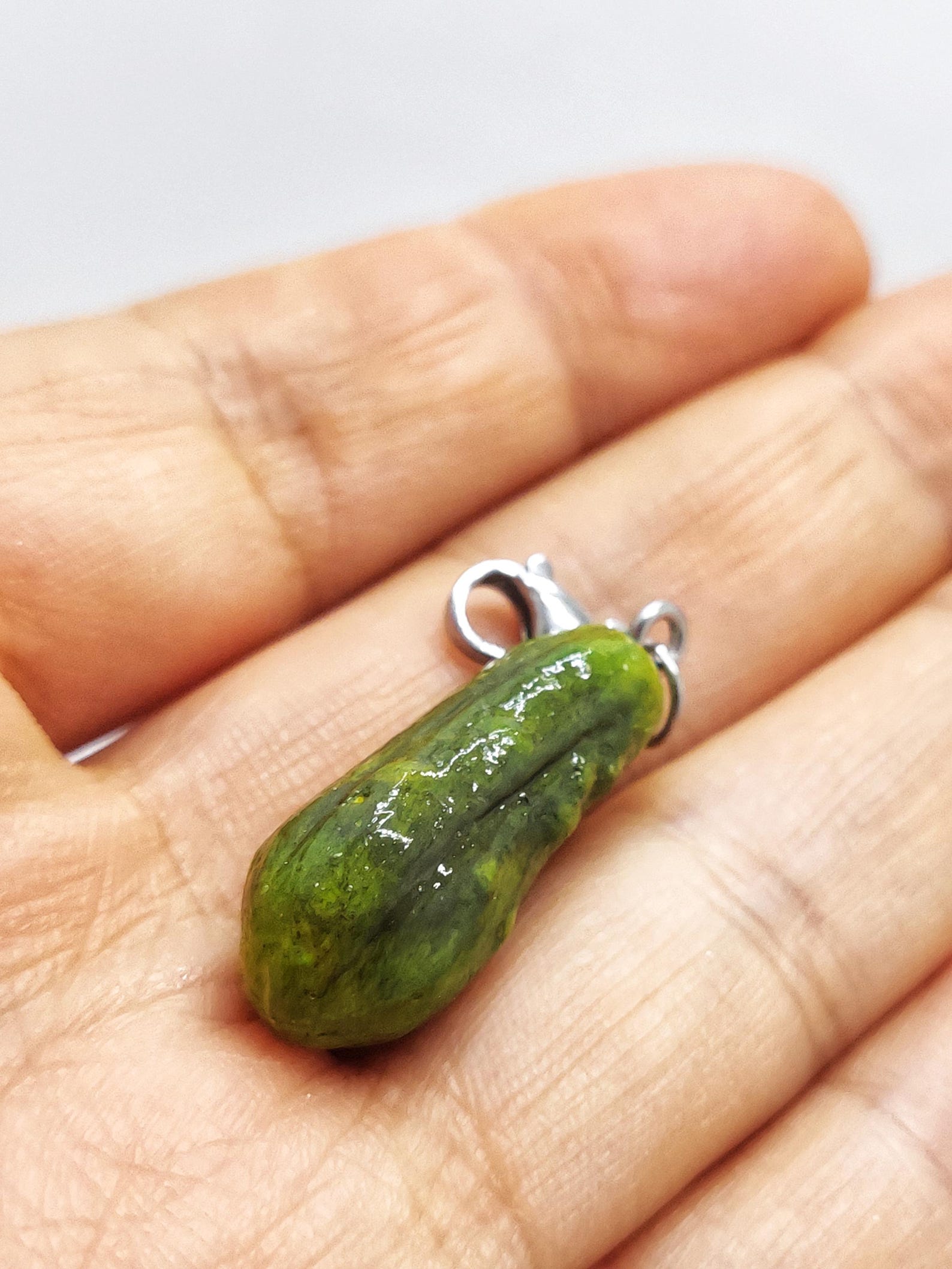 Handmade Polymer Clay Pickle Charm, Miniature Food Jewelry - Etsy