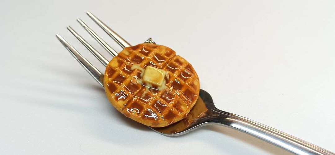 Jumbo Waffle Charm, Waffle Necklace, Food Necklace, Best Friend Jewelry ...