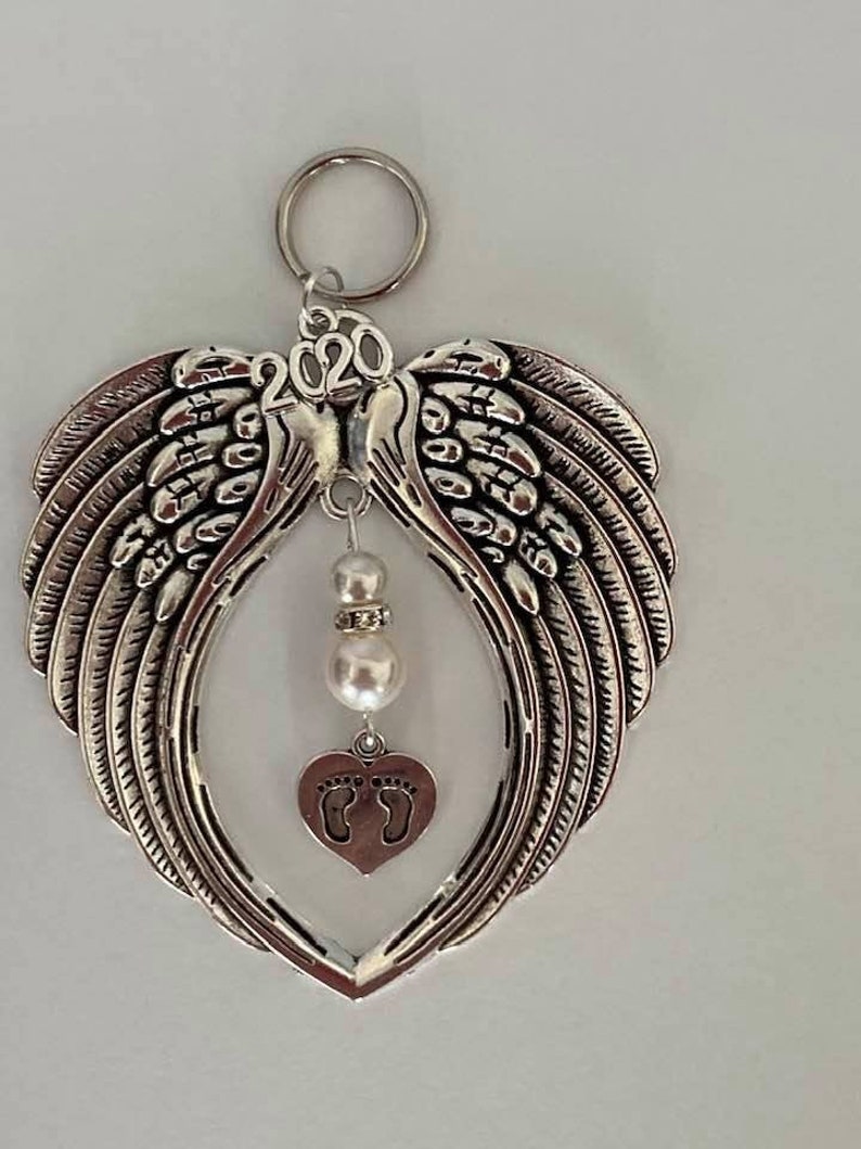 2020 Memorial Angel Wing Hanging Ornament With Swarovski - Etsy