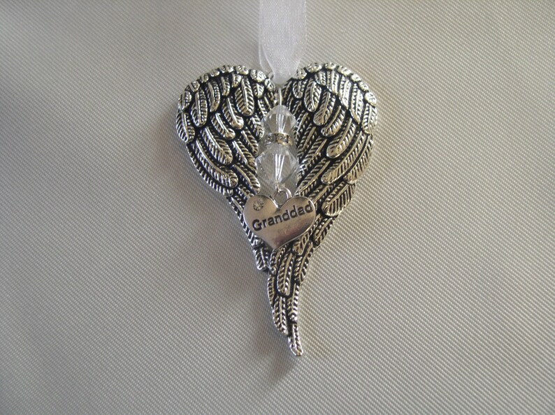 Memorial Angel Wing Hanging Ornament With Swarovski/preciosa - Etsy