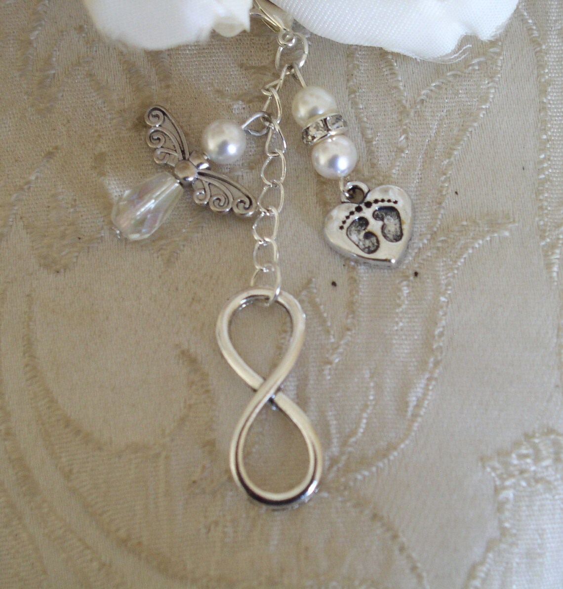 Baby Loss/miscarriage Memorial Bouquet Charm - Infinity/wedding/bridal ...