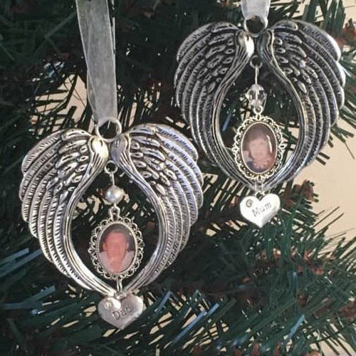 Memorial Angel Wing Hanging Ornament With White Swarovski - Etsy