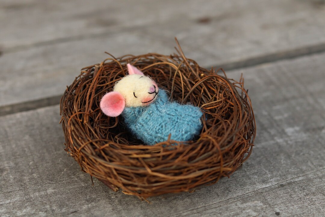 Sleeping Baby Mouse Kid Gifts New Baby Gift Felt Nurcery - Etsy