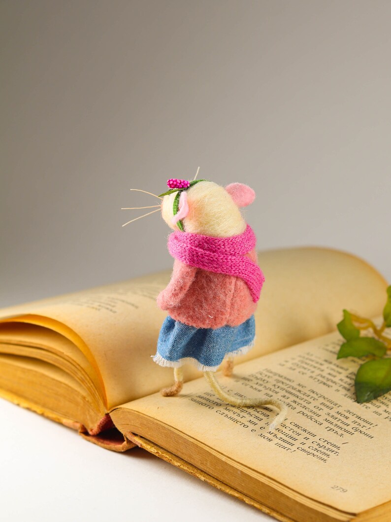 Mouse with Cake Birthday Gift Tiny Mouse Gift for Her | Etsy