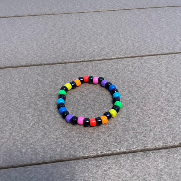 Rainbow Bead Bracelet - Etsy